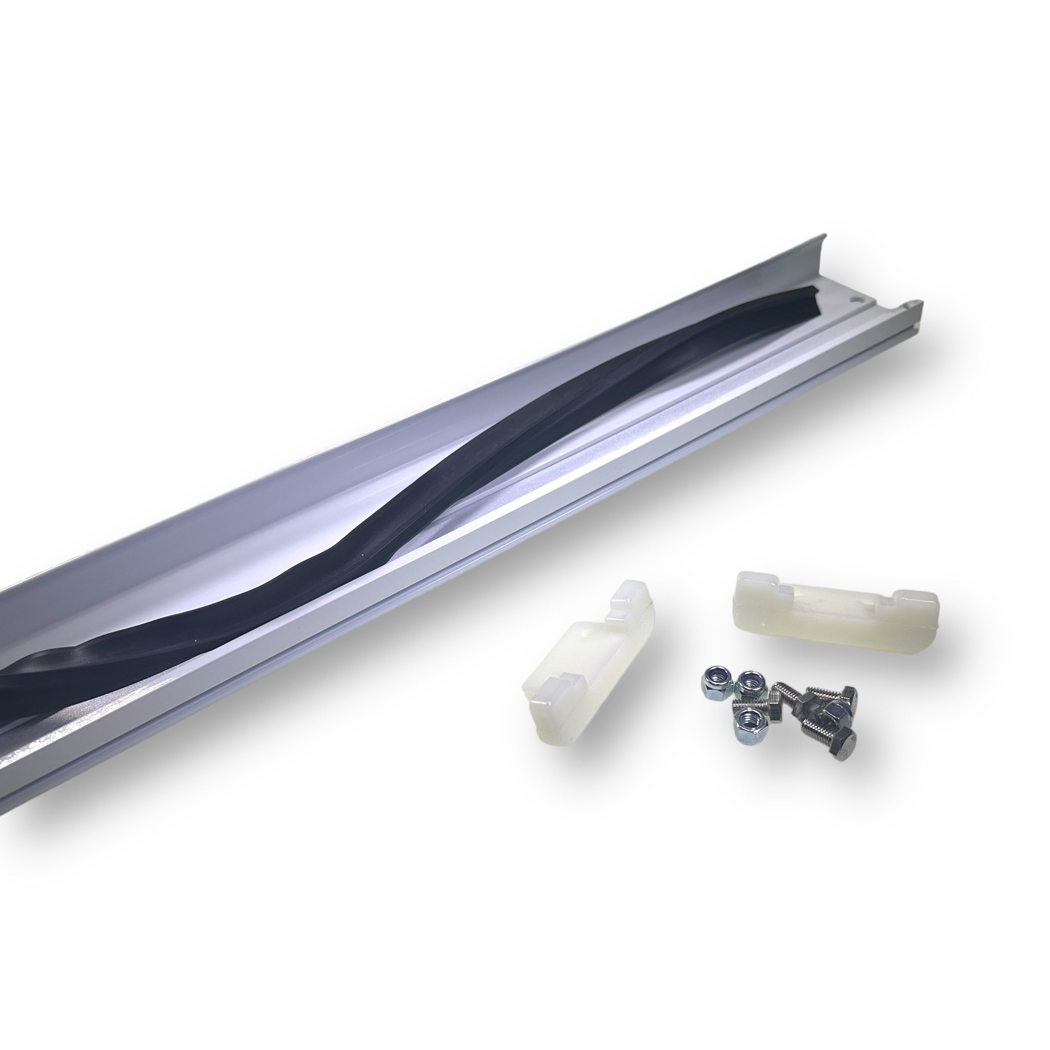 White Bottom Rail with End Caps - Nationwide Trailer Parts